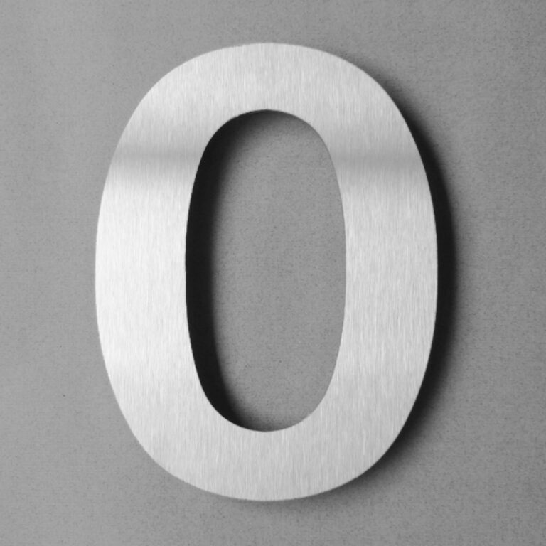 Cijfer 0 (nul) XXL huisnummer RVS 600 mm - We Do Create